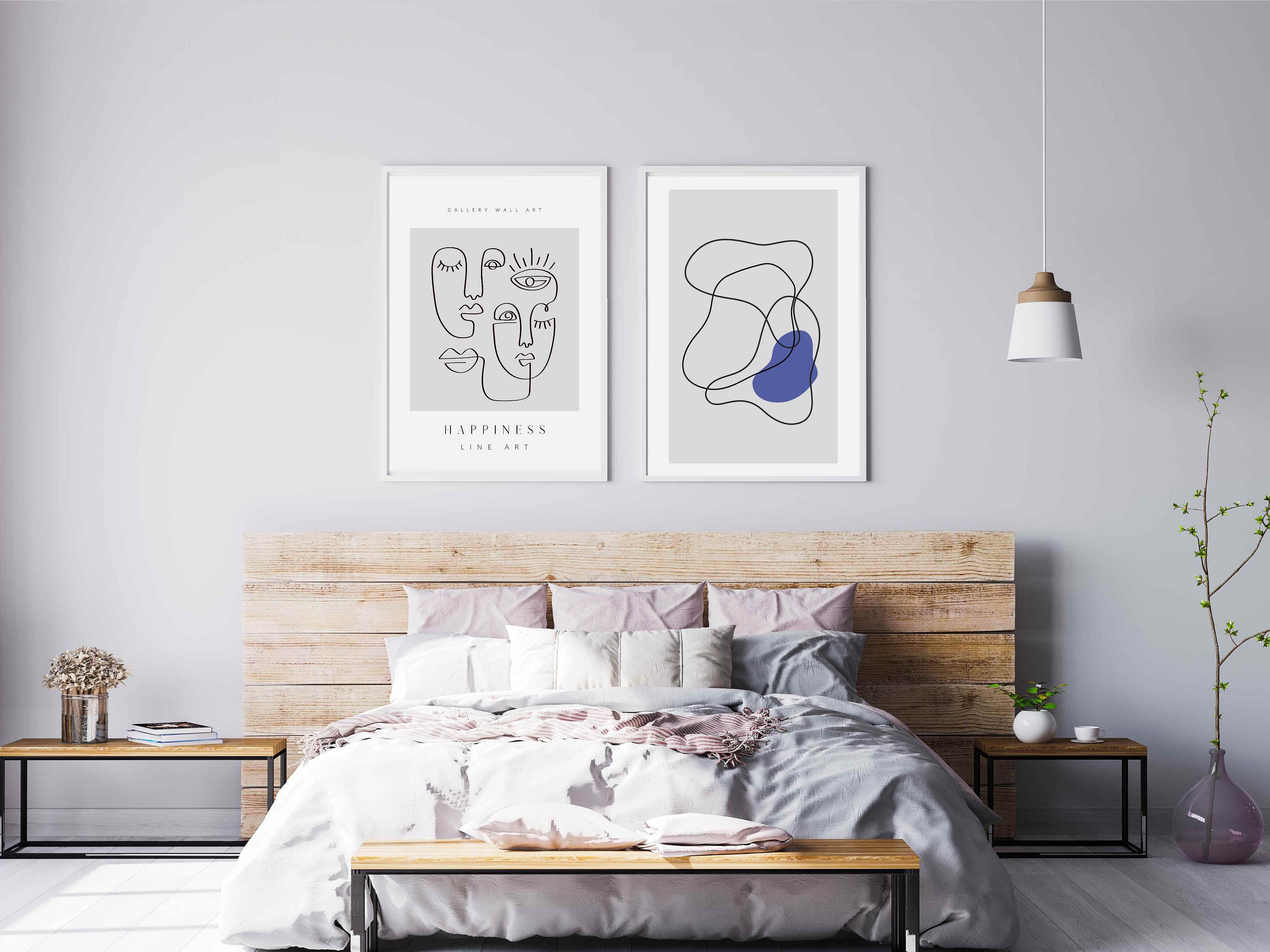 Happiness Abstract Line Art | Minimalist Art | | Women Line Art ...