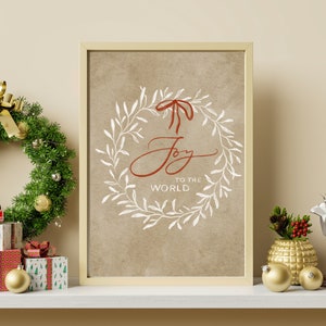 Christmas Wreath Wall Art Winter Wall Art Christmas Printable Wall Art ...