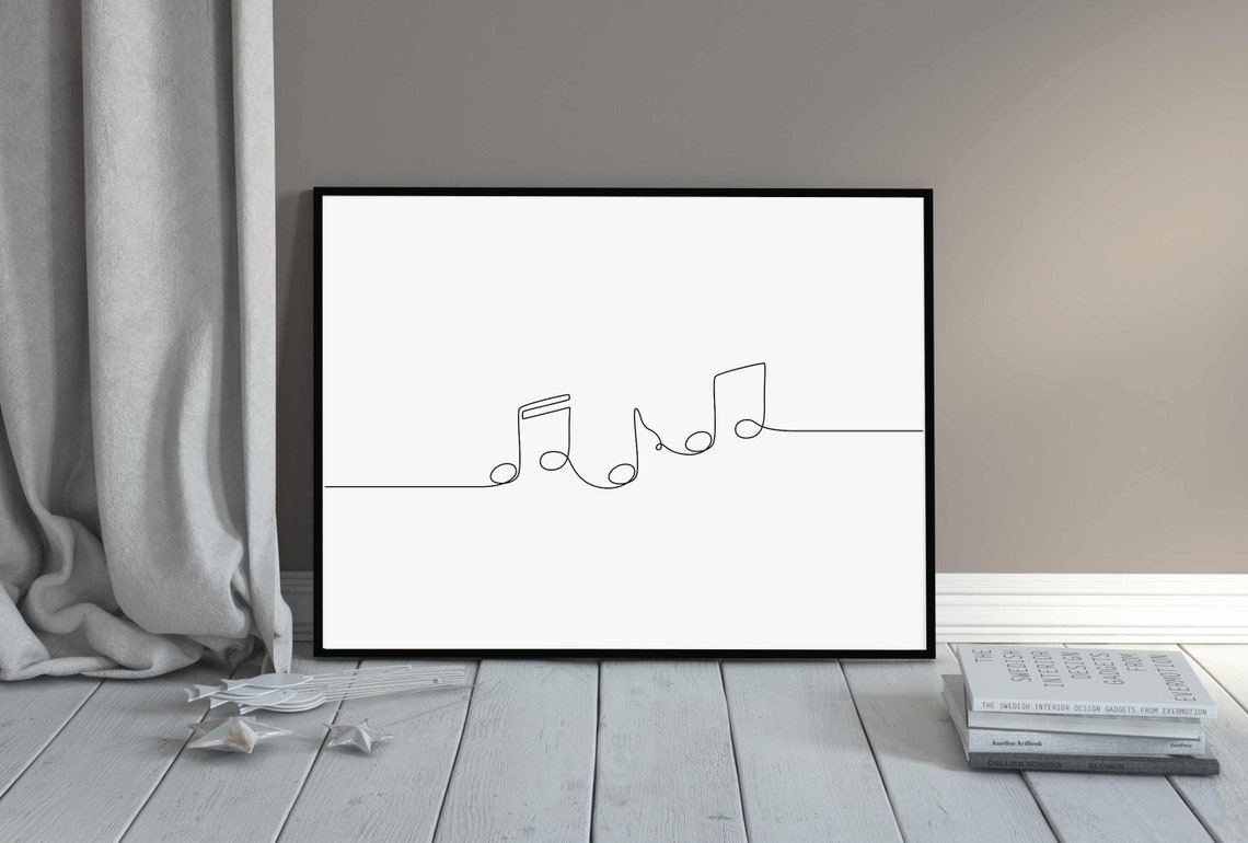 Music Notes Print Wall Art Music Poster Music Theme Room Wall Art ...