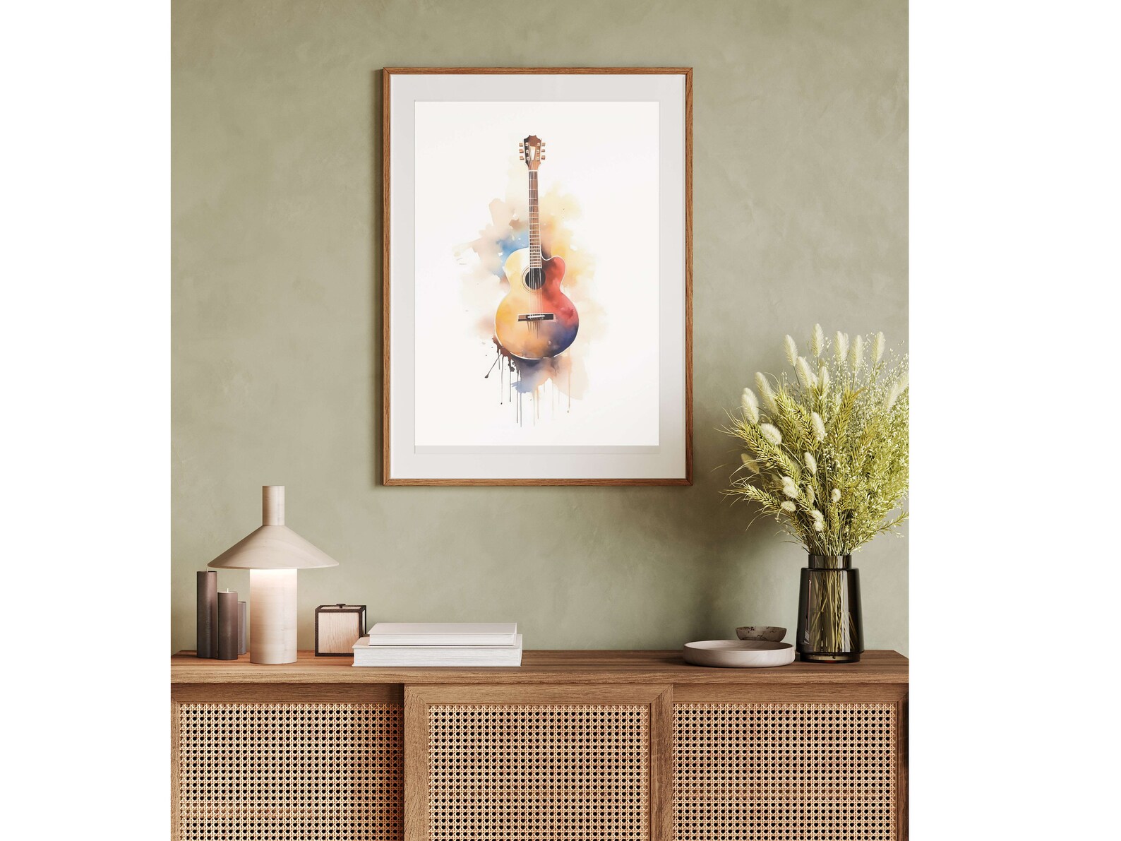 Guitar Watercolor Print Wall Art | Music Poster | Music Theme Room ...