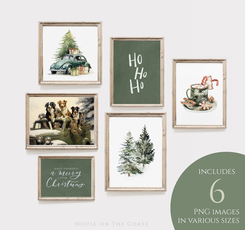 Christmas Gallery Set Poster Printable Winter Wall Art Holiday Wall ...