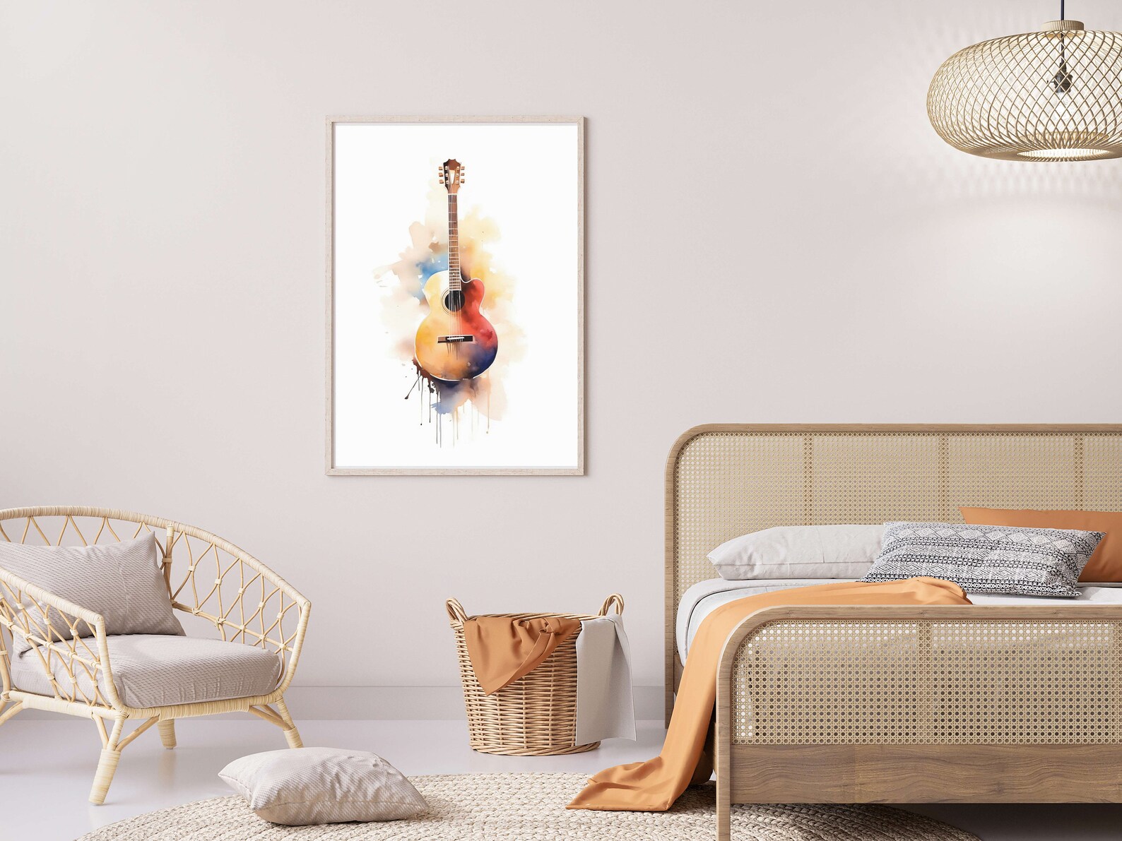 Guitar Watercolor Print Wall Art | Music Poster | Music Theme Room ...