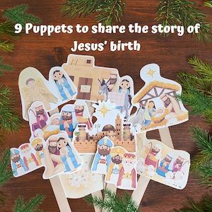 Nativity Puppets: Christmas Story Printable, Preschool Homeschool ...