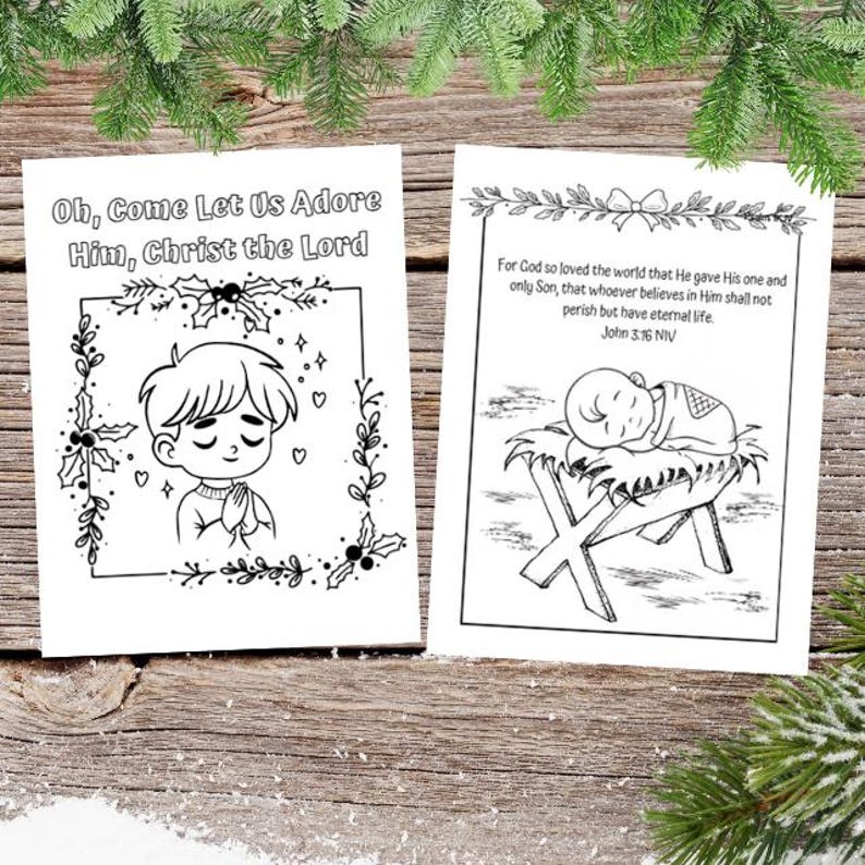 Nativity Christmas Coloring Pages: KJV & NIV Bible, Kids Bible, Sunday ...
