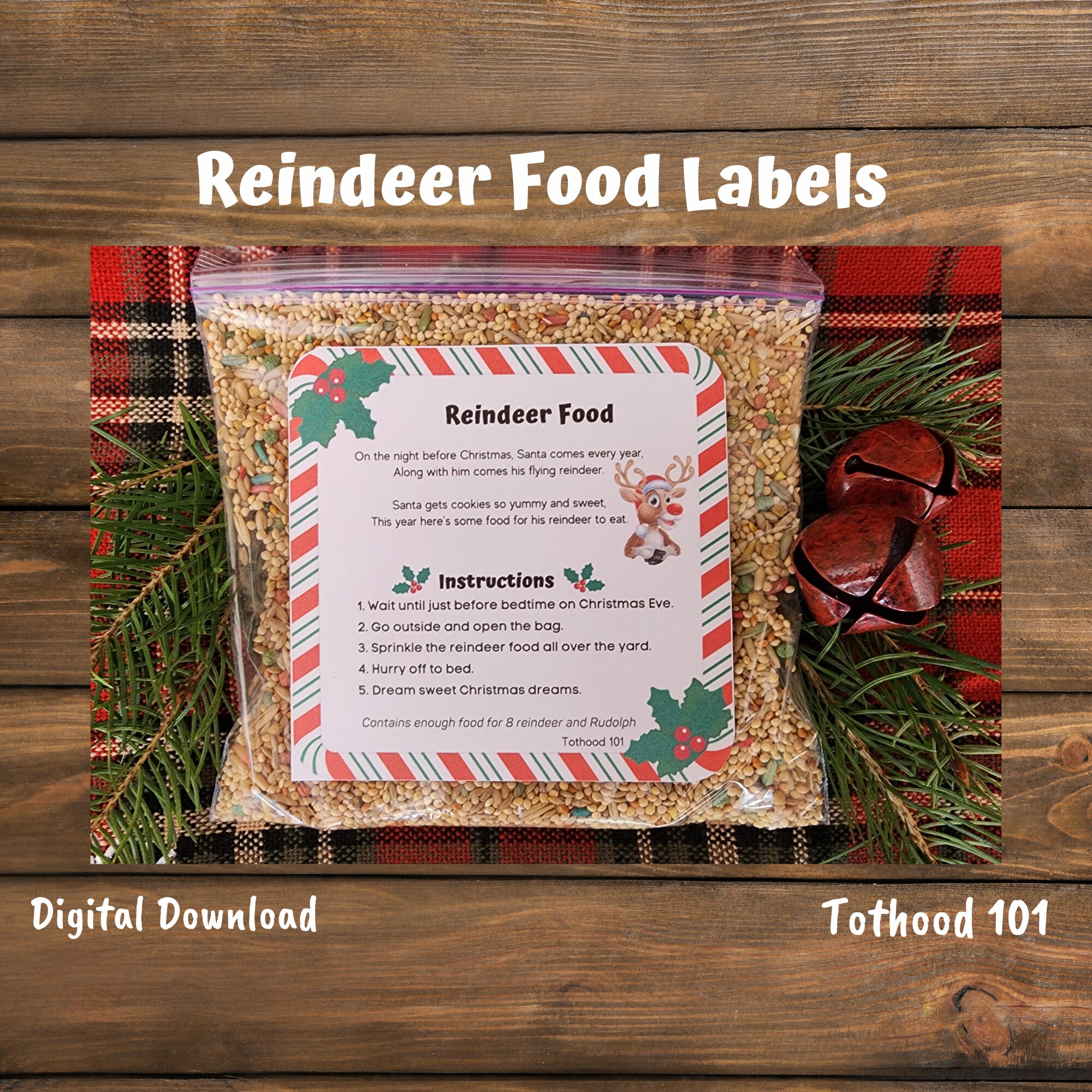 Reindeer Food Labels, Reindeer Food Printable, Christmas Eve, Christmas ...
