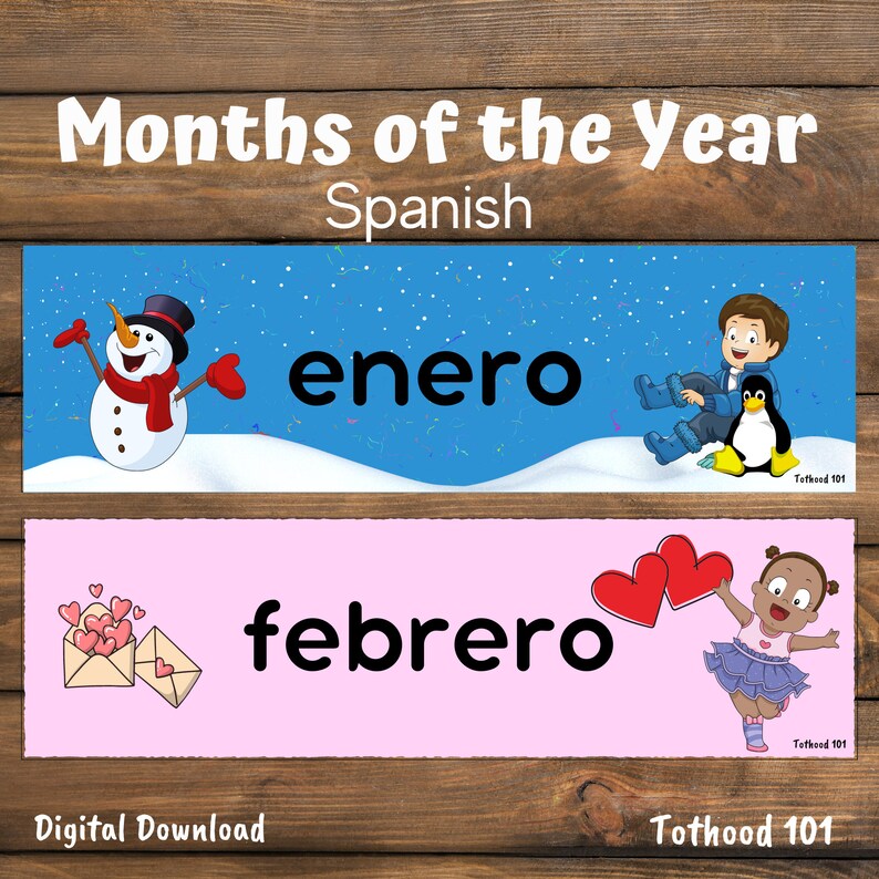 Spanish Months of the Year, Months of the Year, Preschool Printables ...