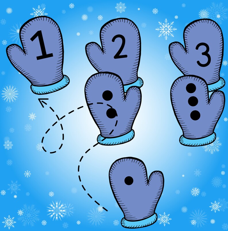 Winter Mitten Match: Preschool Number Game (digital Download) - Etsy