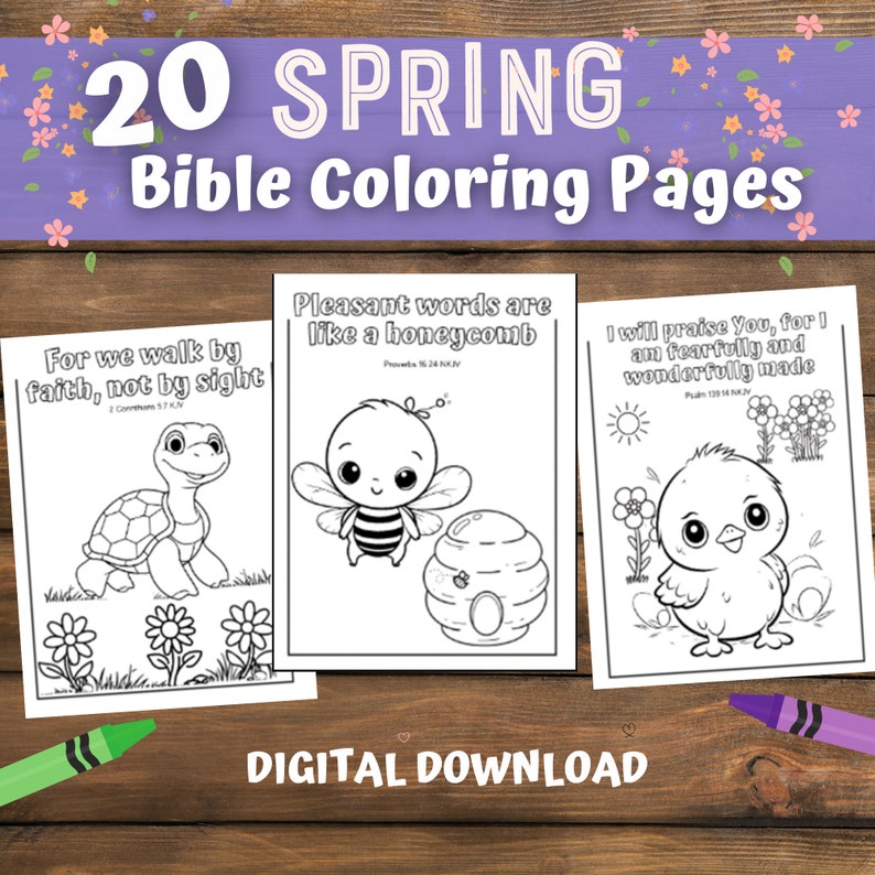 20 Spring Bible Verse Coloring Pages - Etsy