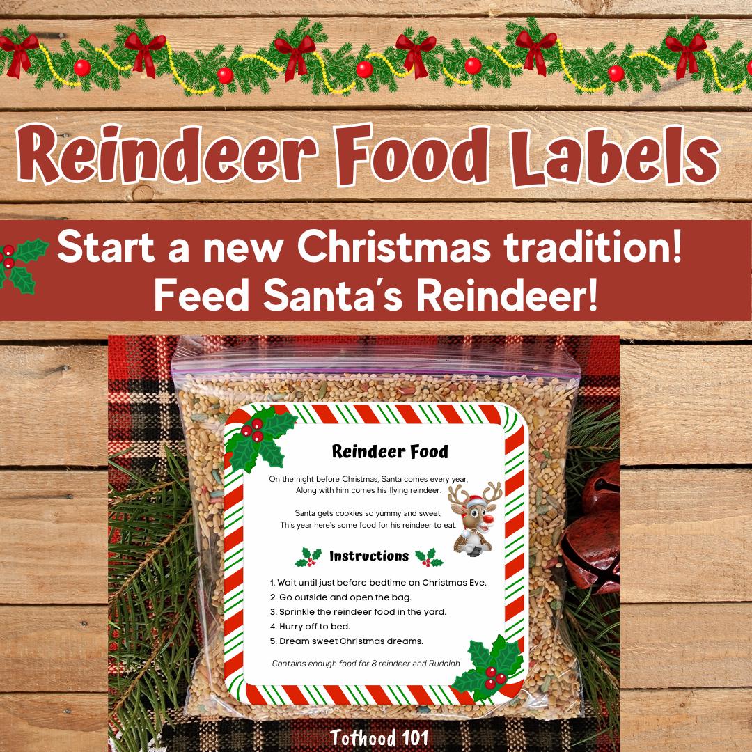 Reindeer Food Labels, Reindeer Food Printable, Christmas Eve, Christmas ...