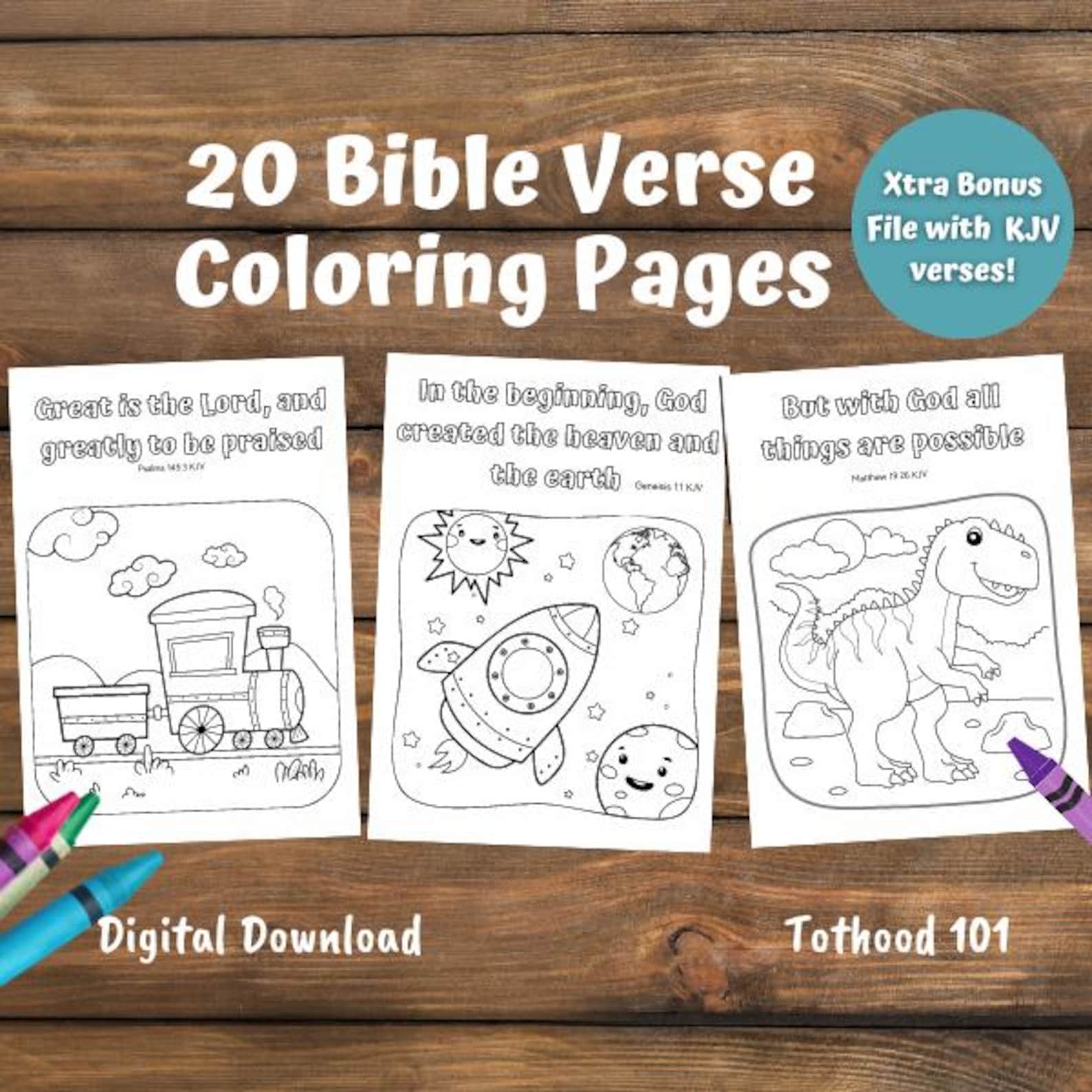 Bible Verse Coloring Pages for Preschoolers: Sunday School Activity ...