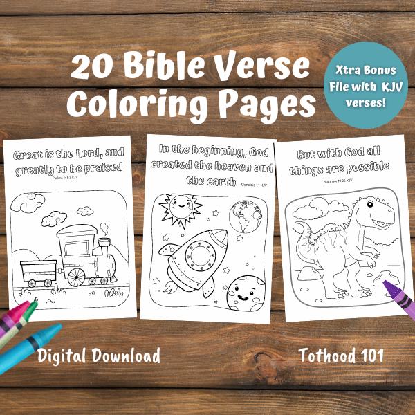 Bible Verse Coloring Pages for Preschoolers: Sunday School Activity ...