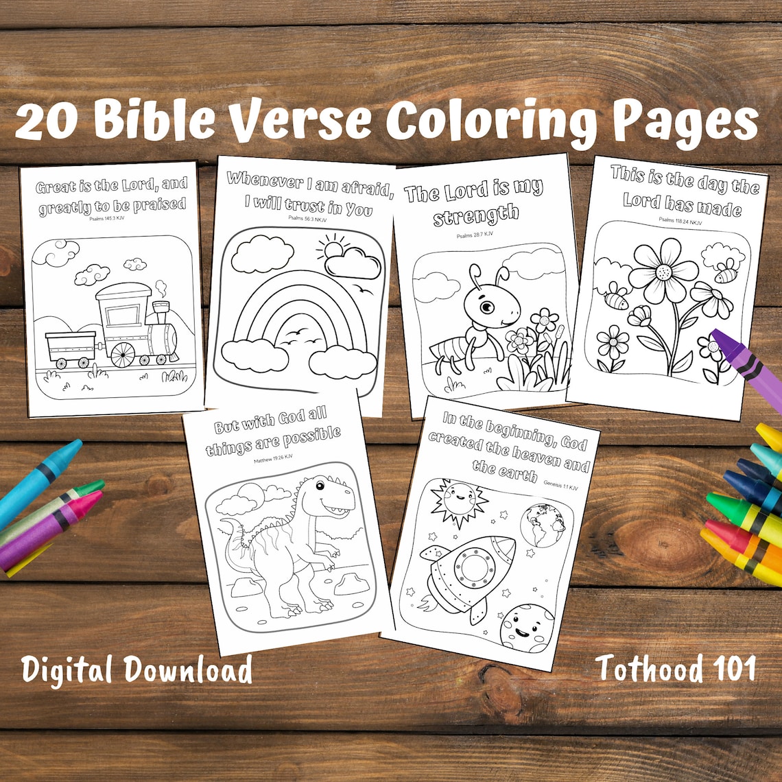 Bible Verse Coloring Pages for Preschoolers, Preschool Bible Verses ...