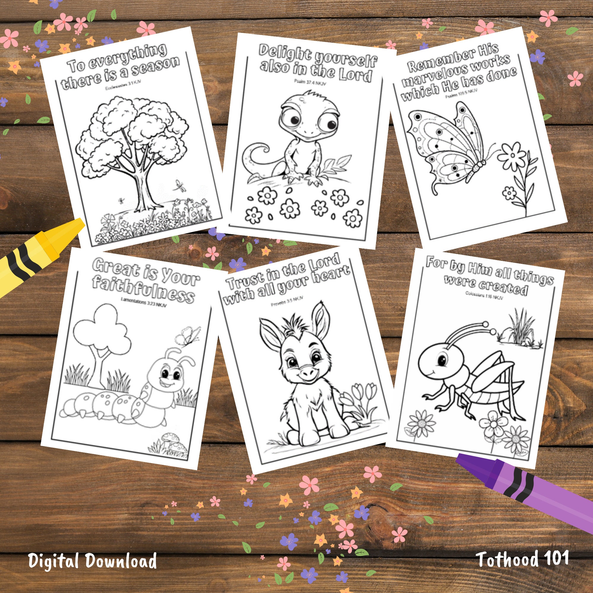 20 Spring Bible Verse Coloring Pages - Etsy