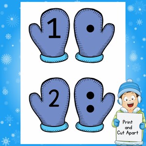 Winter Mitten Match: Preschool Number Game (digital Download) - Etsy