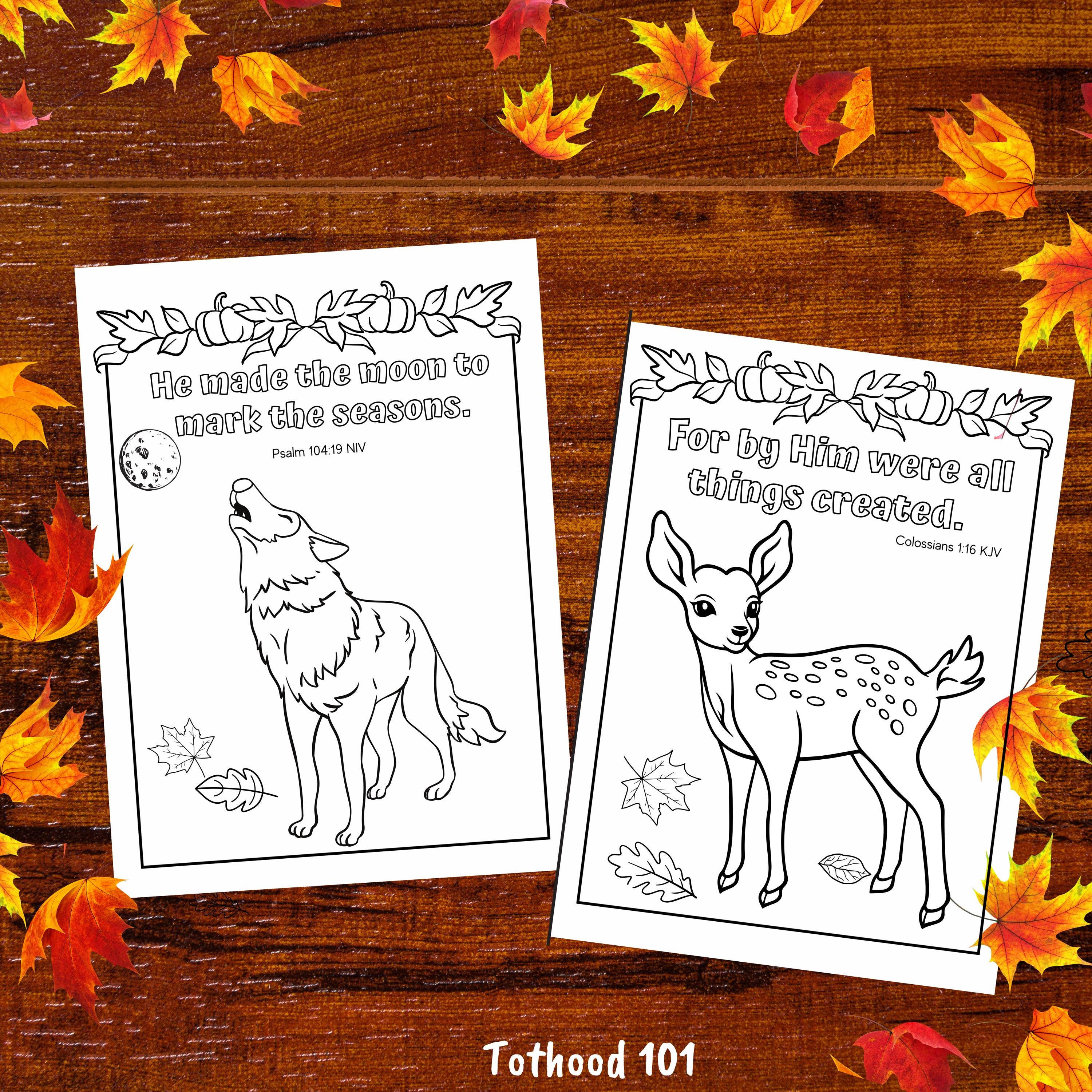 Fall Bible Verse Coloring Pages: Preschool Homeschool, Preschool Sunday ...