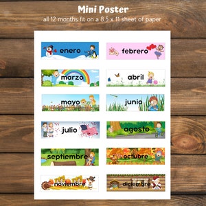 Spanish Months of the Year, Months of the Year, Preschool Printables ...