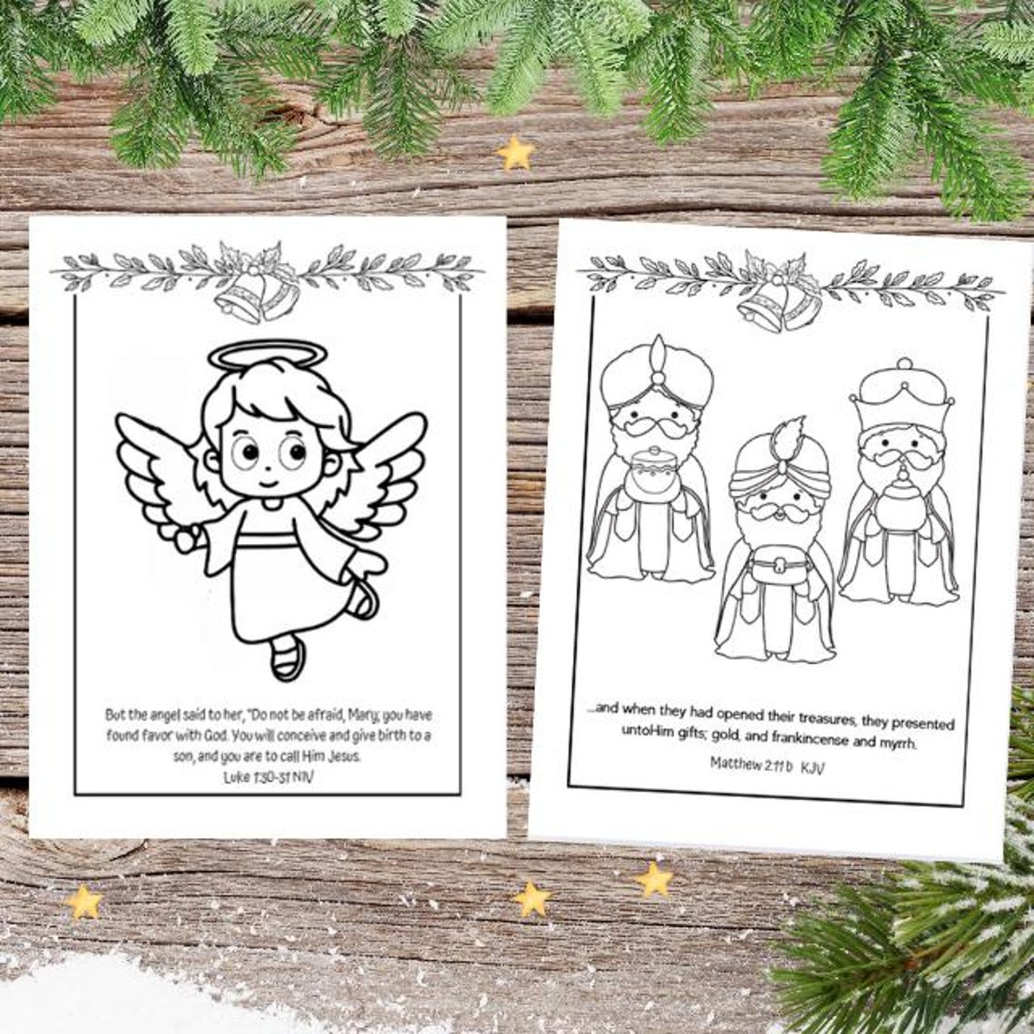 Nativity Christmas Coloring Pages: KJV & NIV Bible, Kids Bible, Sunday ...