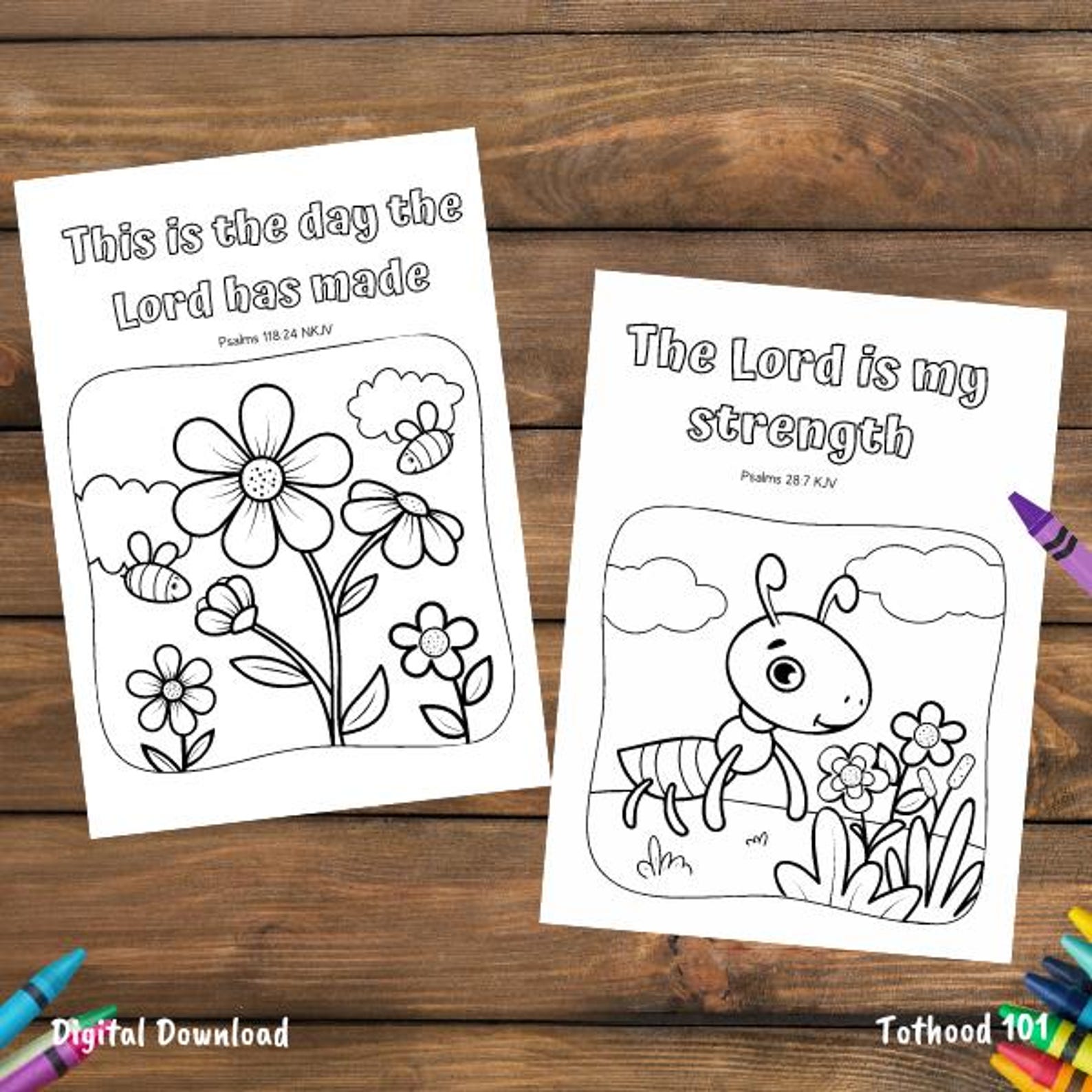 Bible Verse Coloring Pages for Preschoolers: Sunday School Activity ...