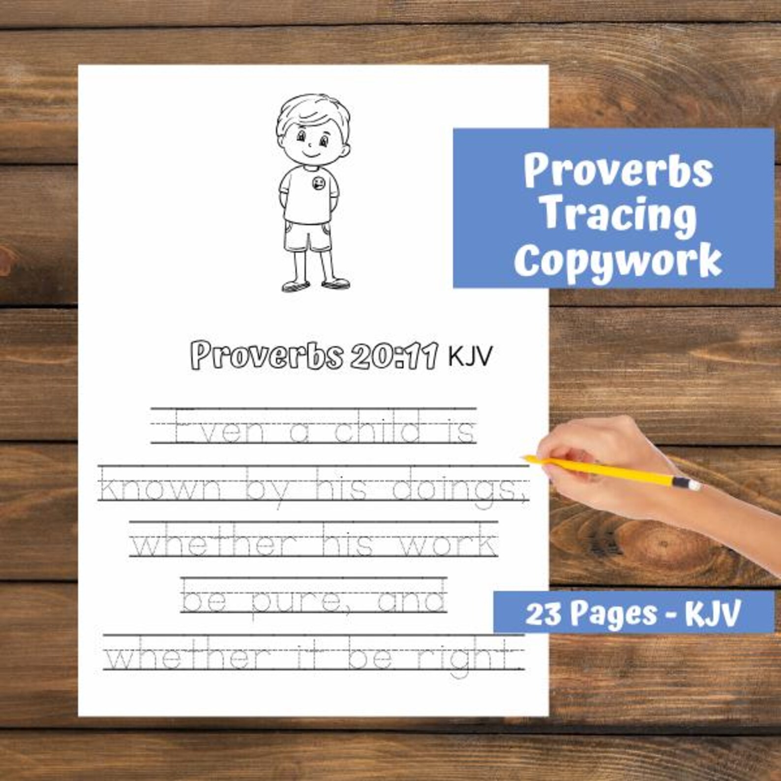 KJV Proverbs Copywork: Handwriting Practice & Coloring, Preschool ...