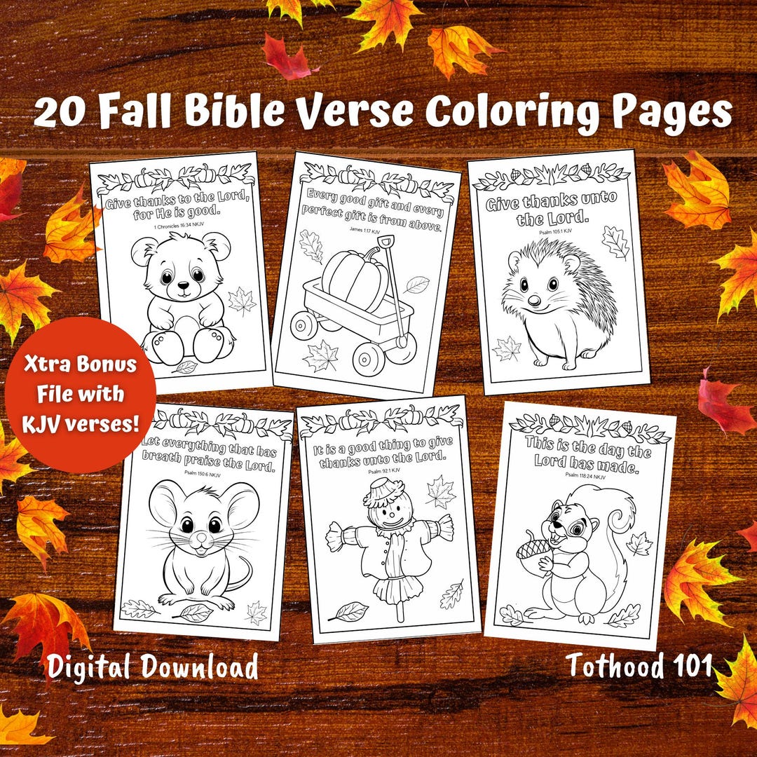 Fall Bible Verse Coloring Pages: Preschool Homeschool, Preschool Sunday ...