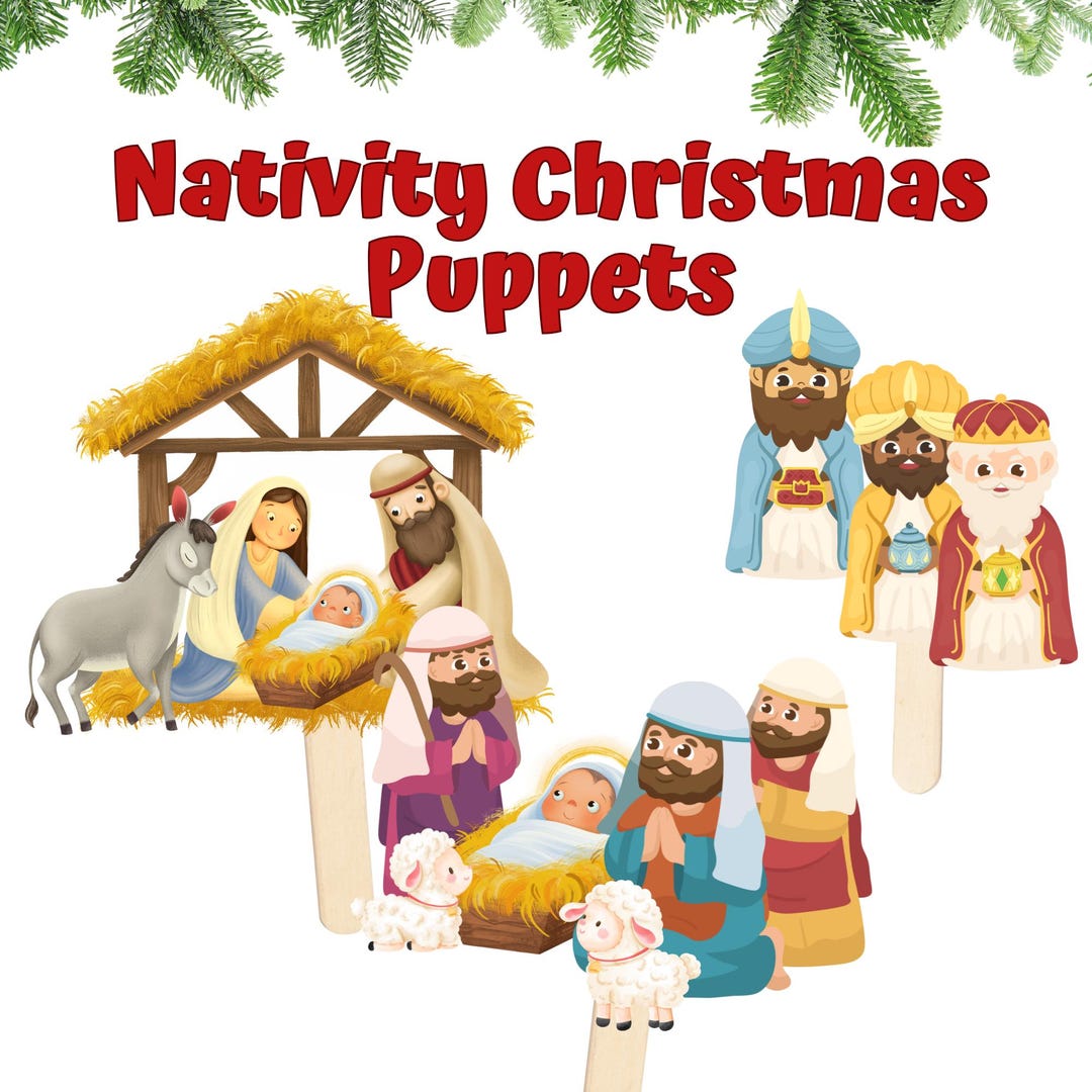 Nativity Puppets: Christmas Story Printable, Preschool Homeschool ...