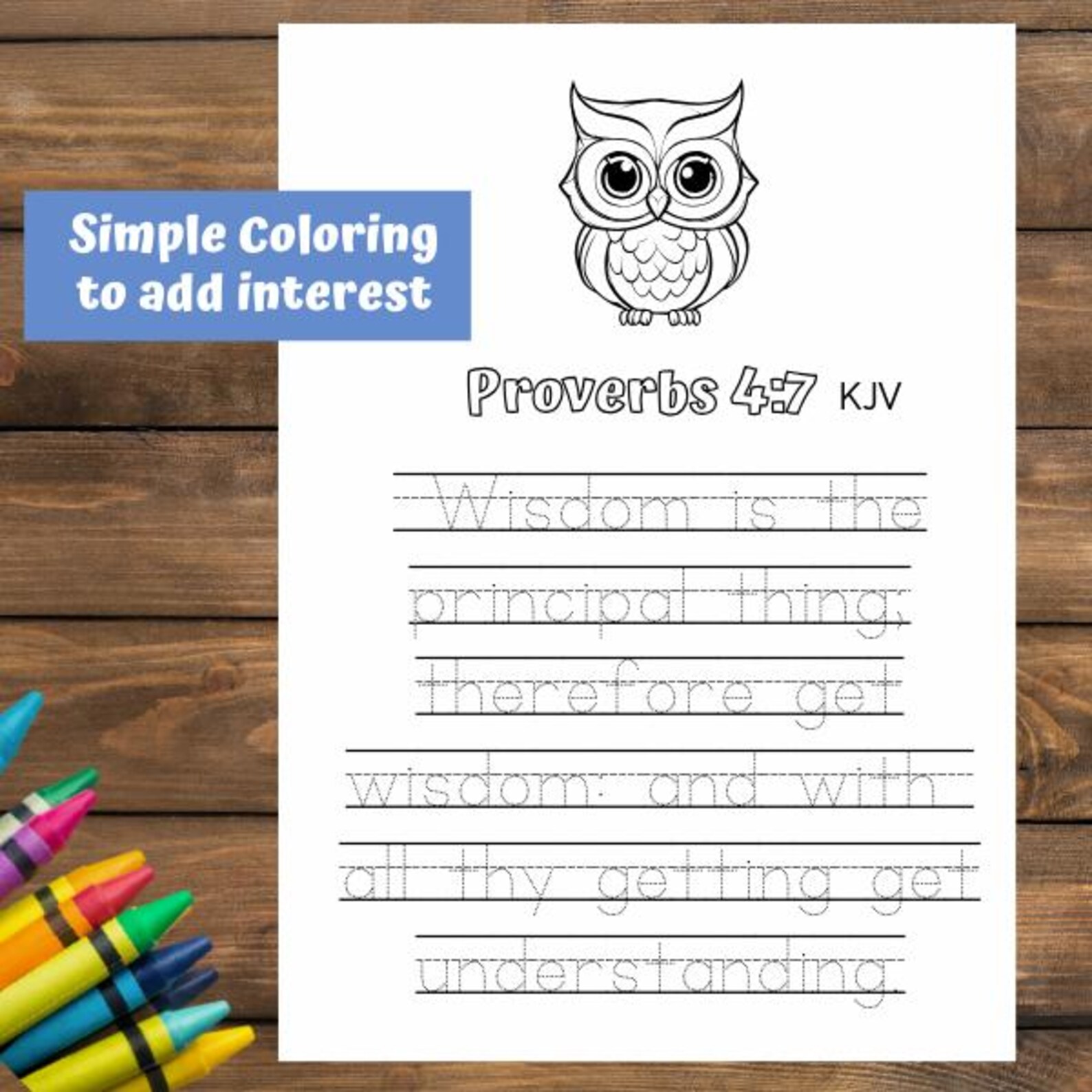 KJV Proverbs Copywork: Handwriting Practice & Coloring, Preschool ...