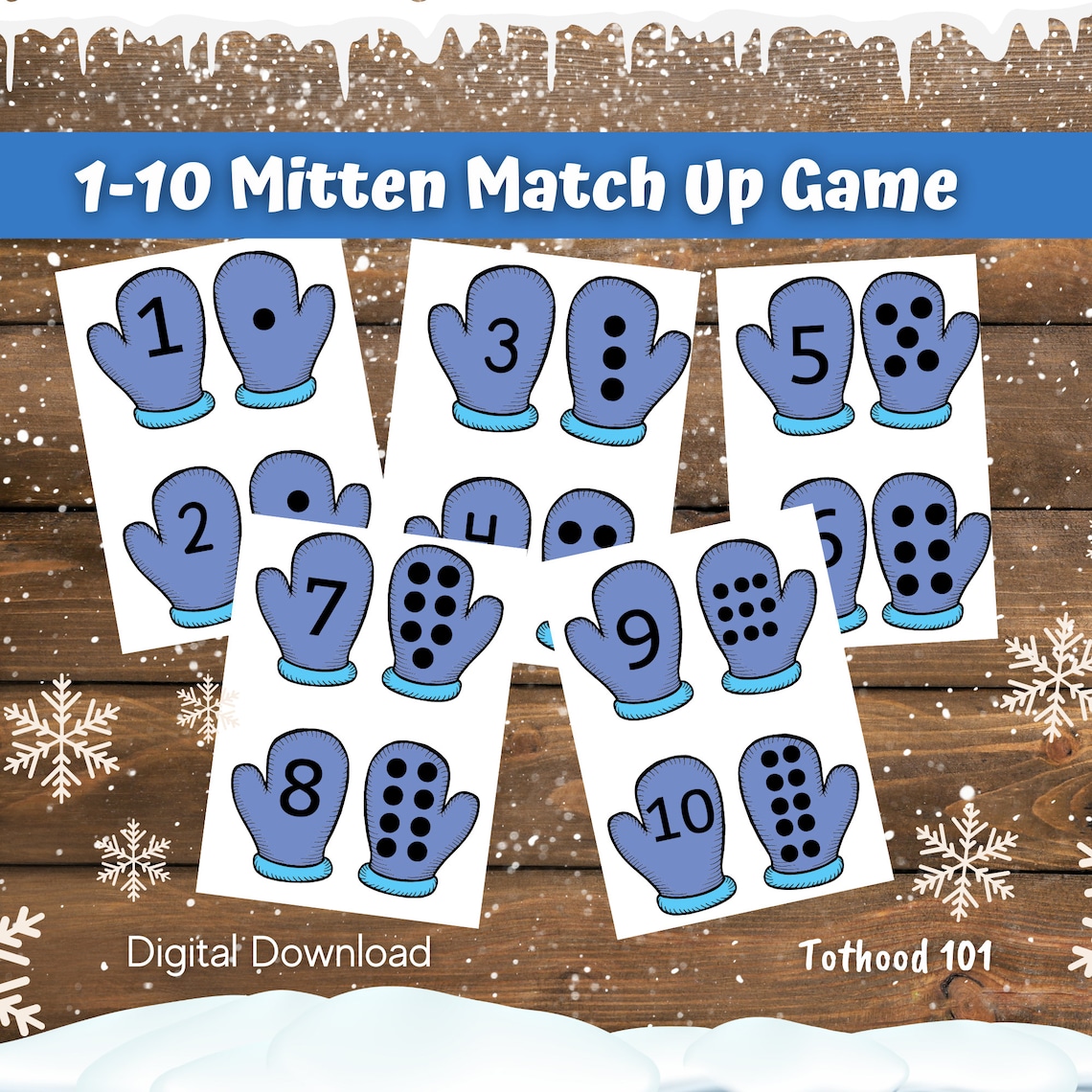 Winter Printable Match up Cards, Winter Activity Printable, Preschool ...
