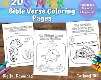 Summer Themed Bible Based Coloring Pages - Activity for Kids - Bible ...