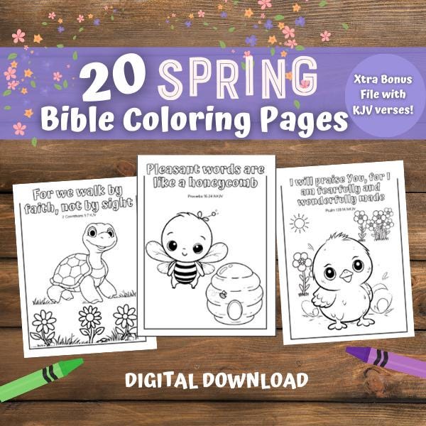 20 Spring Bible Verse Coloring Pages, Homeschool Preschool, Sunday ...