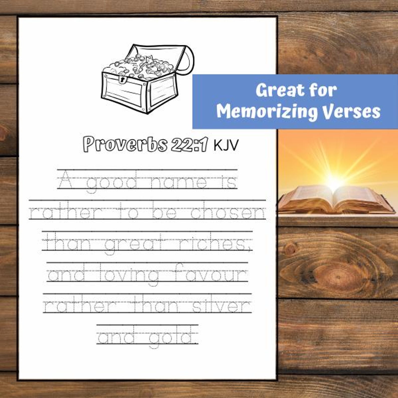 KJV Proverbs Copywork: Handwriting Practice & Coloring, Preschool ...