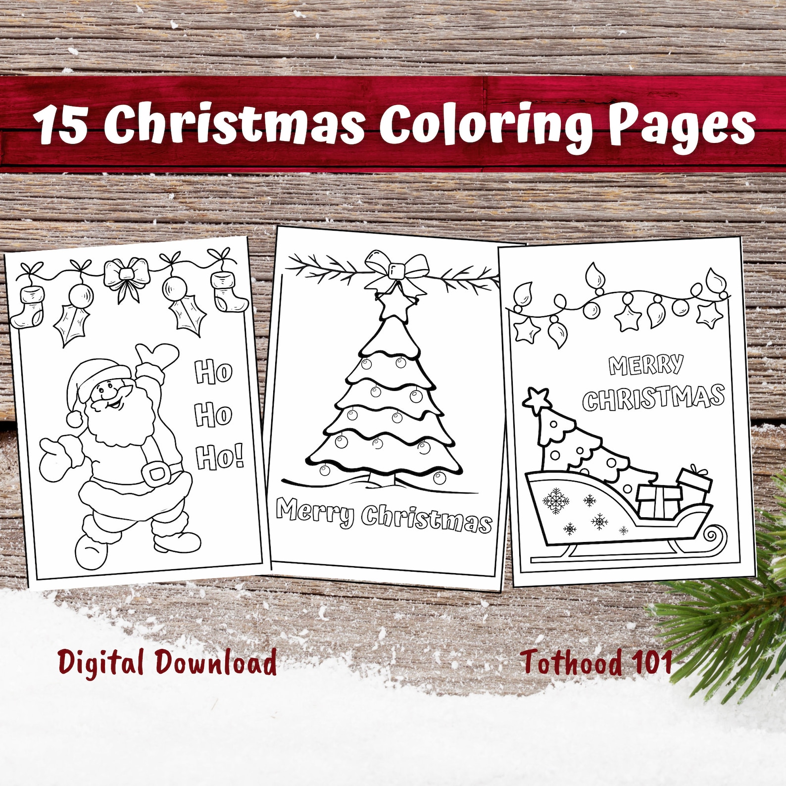 Christmas Coloring Pages for Preschoolers: Holiday Printables (PDF) - Etsy