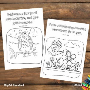 Bible Verse Coloring Pages for Preschoolers: Sunday School Activity ...