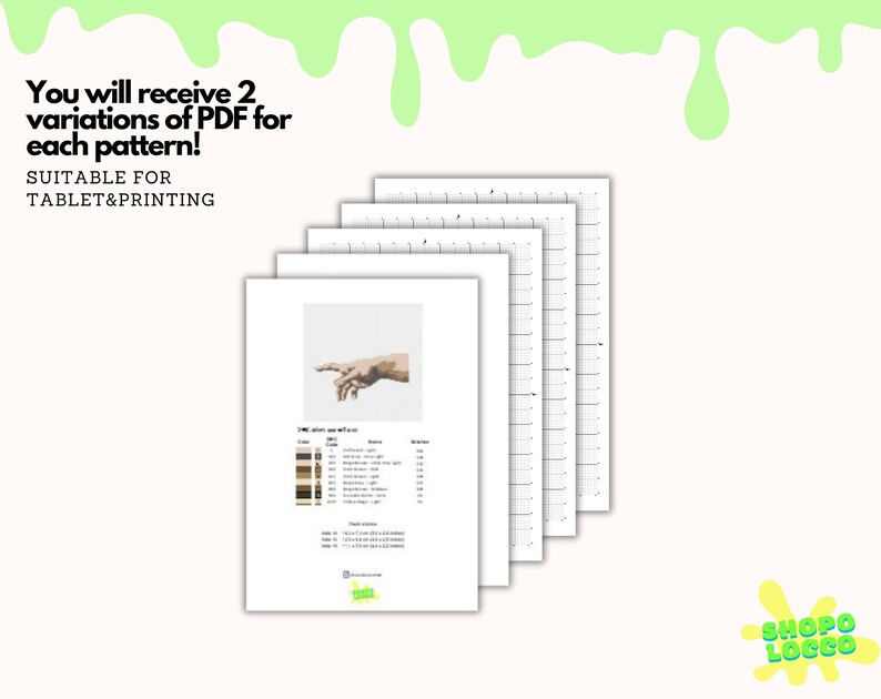 Michelangelo Creation of Adam Hands Cross Stitch Pattern - PDF Download ...