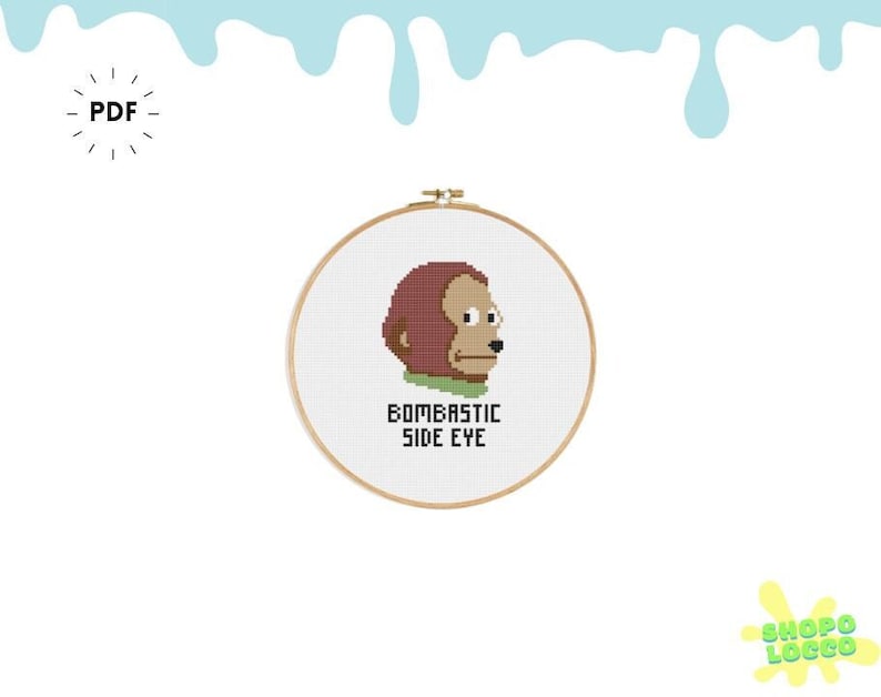 Bombastic Side Eye Cross Stitch Pattern - Digital PDF Download - Side ...