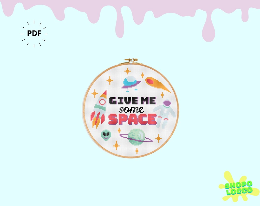 Give Me Some Space Cross Stitch Pattern - PDF Download - Spaceman ...