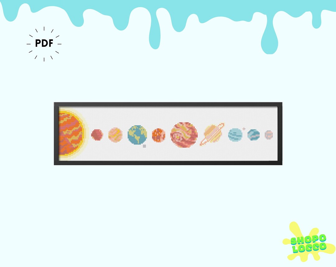 Planets Cross Stitch Pattern - PDF Download - Plantes in Order - Solar ...