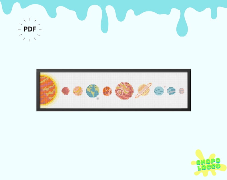 Planets Cross Stitch Pattern - PDF Download - Plantes in Order - Solar ...
