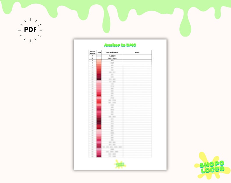 Printable DMC to Anchor - Anchor to DMC Thread Conversion Charts - PDF ...