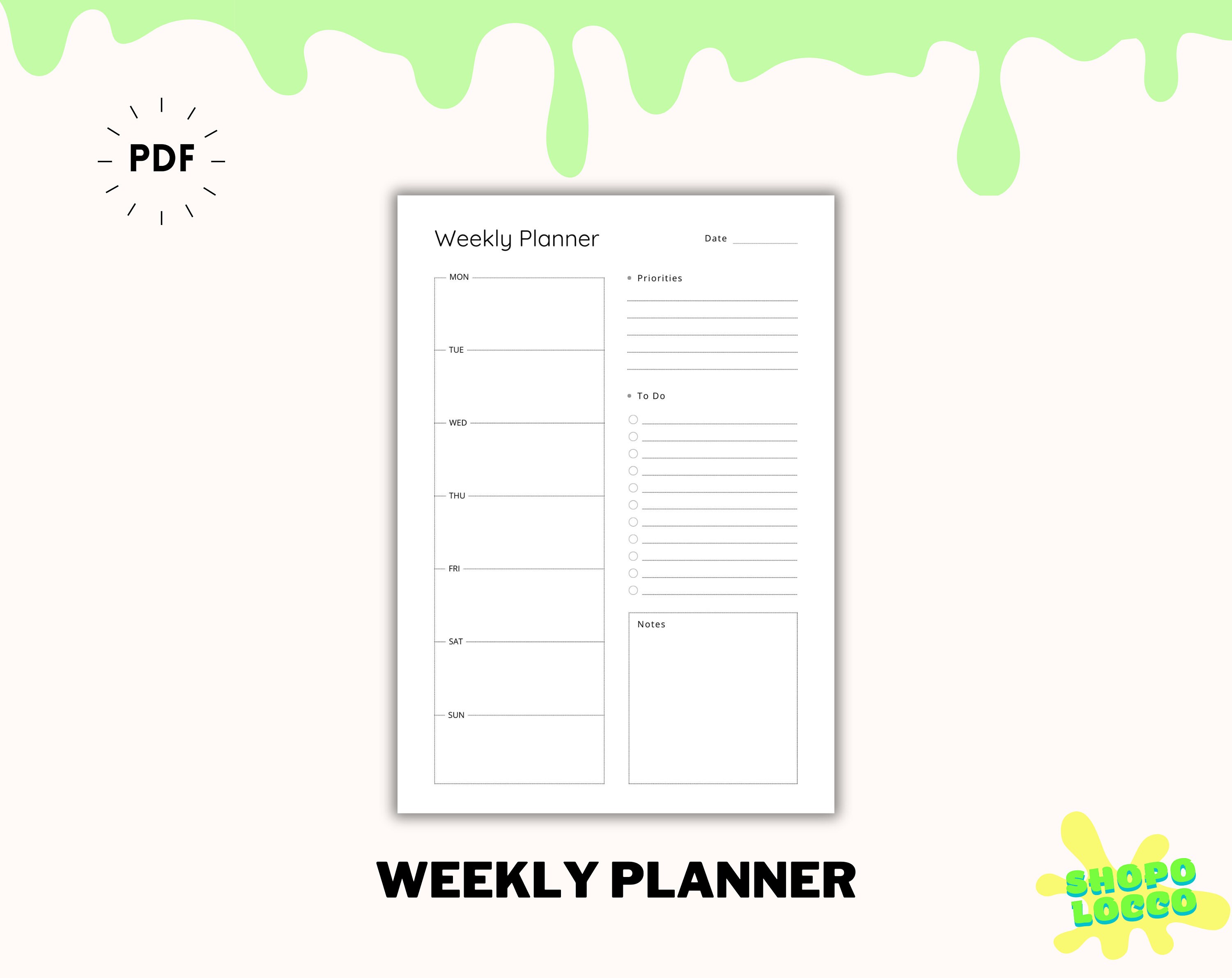 Printable Daily Weekly and Monthly Planner Set PDF - Etsy
