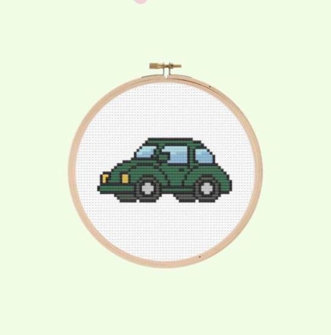 Old Beetle Car Cross Stitch Pattern - Digital PDF Download - Classic ...