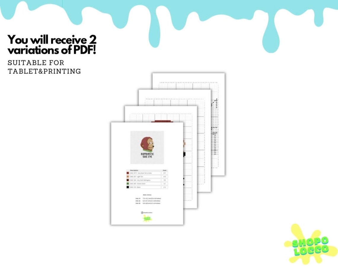 Bombastic Side Eye Cross Stitch Pattern - Digital PDF Download - Side ...