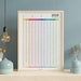2023 Yearly Calendar Printable, Rainbow, January - December, One Page ...