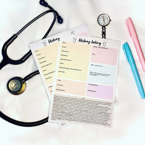 History Taking Notepad - Etsy