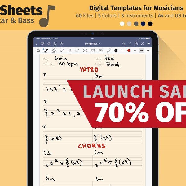 Guitar Tab Template - Etsy