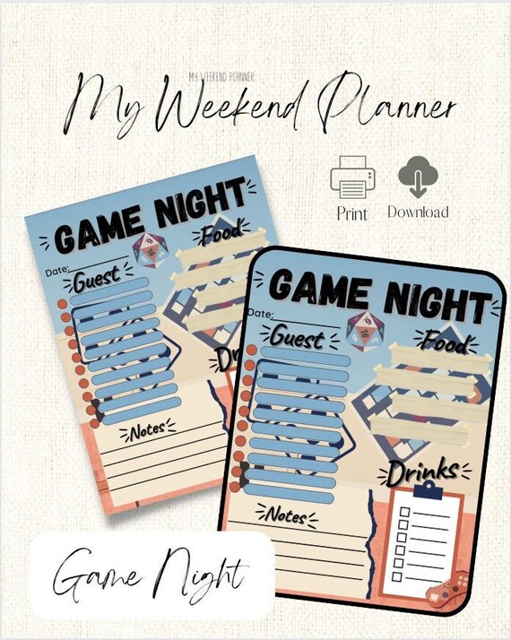 Board Game Night Digital Printable Download Game Night - Etsy