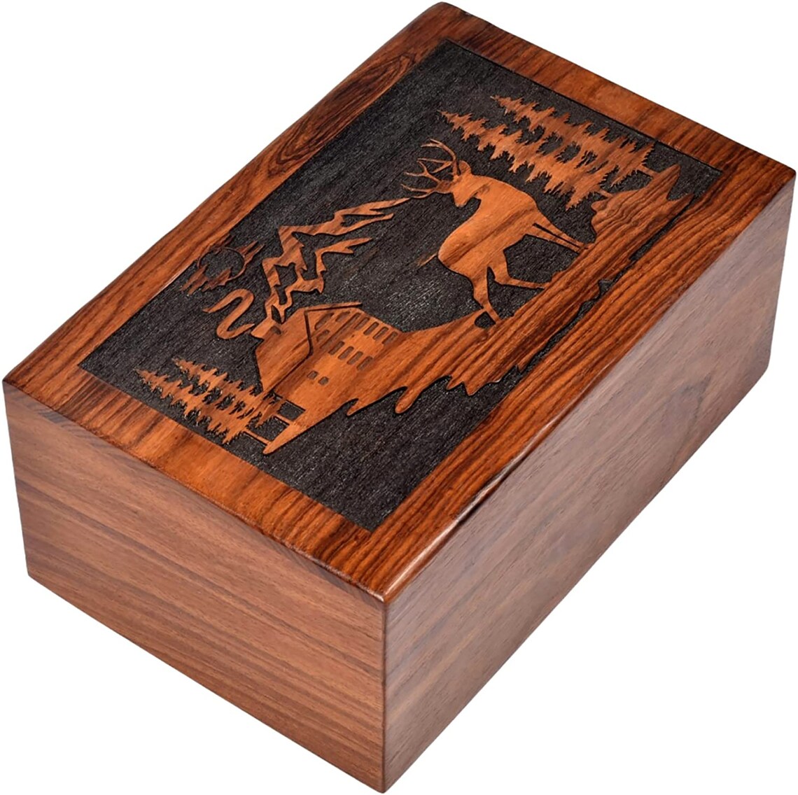 Rosewood Cremation Box for Human Ashes Tree of Life Deer - Etsy