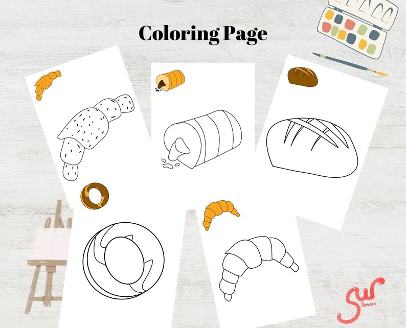 20 Bread Coloring Page for Kids Coloring Page Printable Instant to ...