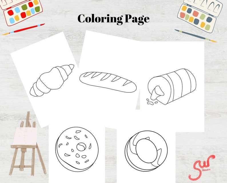 20 Bread Coloring Page for Kids Coloring Page Printable Instant to ...