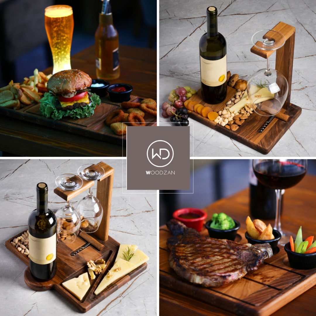 Custom Plate Design, Personalized Wooden Handmade Plate, Stand for Wine ...