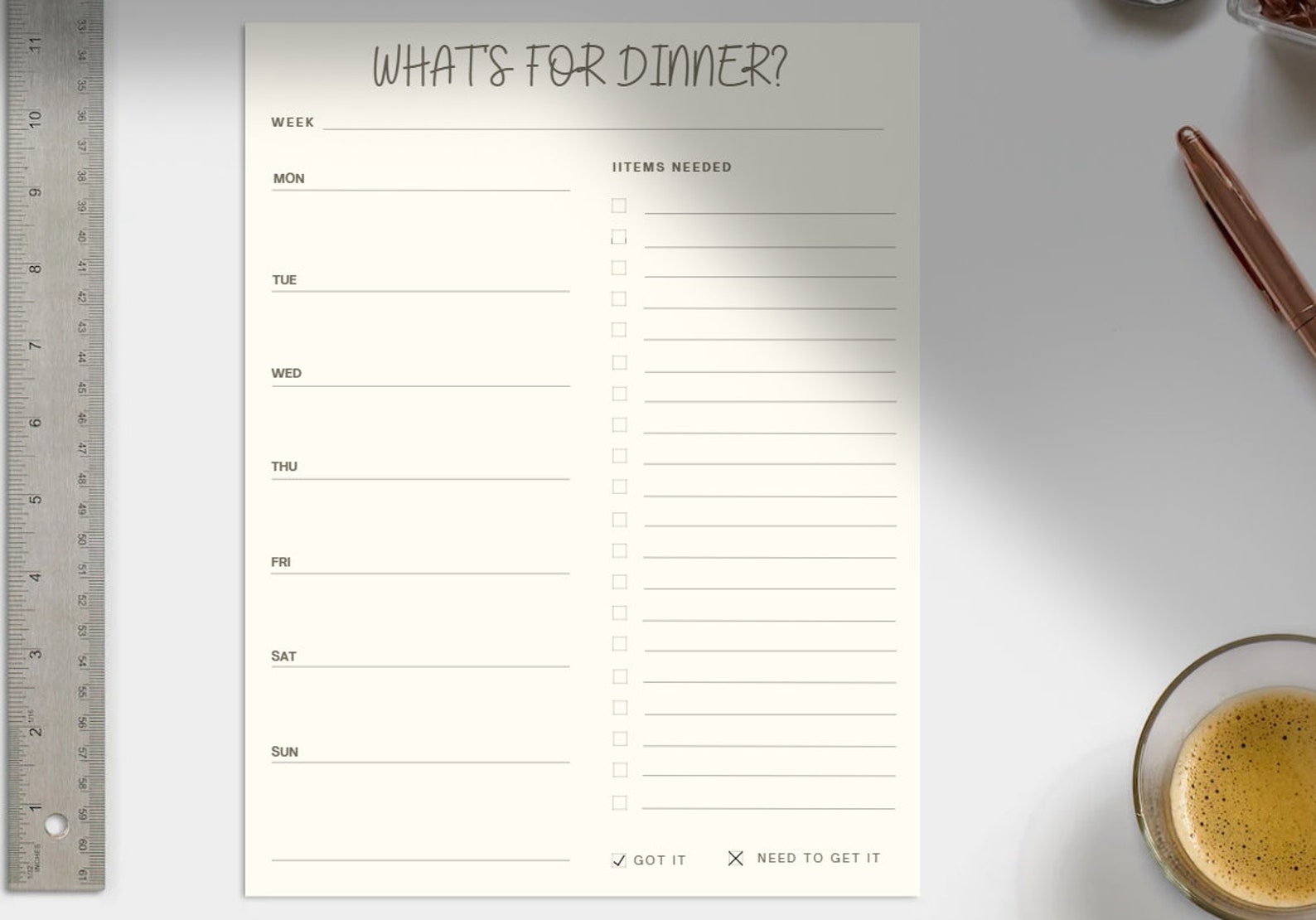 Printable Meal Plan Planner Easy Instant Download Meal Plan Food ...